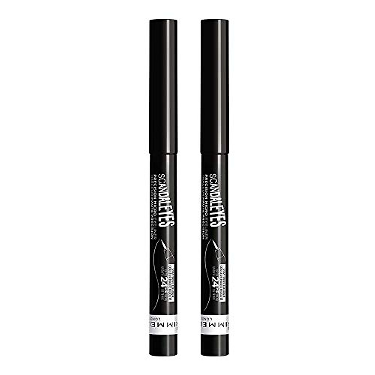 Rimmel, Scandaleyes Thick & Thin Eyeliner REDESIGN Black, 2 Count (Pack of 1)