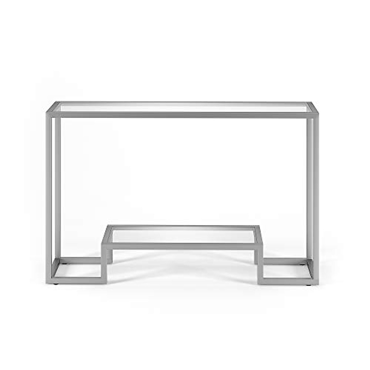 Henn&Hart 47.75" Wide Rectangular Console Table in Satin Nickel, Entryway Table, Accent Table for Living Room, Hallway
