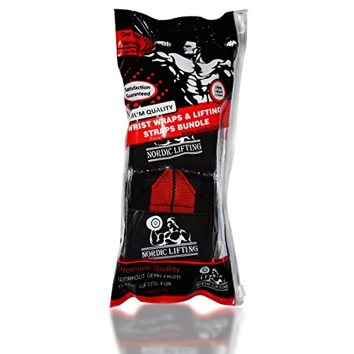 Wrist Wraps + Lifting Straps Bundle (2 Pairs) for Weightlifting, Cross Training, Workout, Gym, Powerlifting, Bodybuilding-Support for Women & Men,Avoid Injury during Weight Lifting-Red