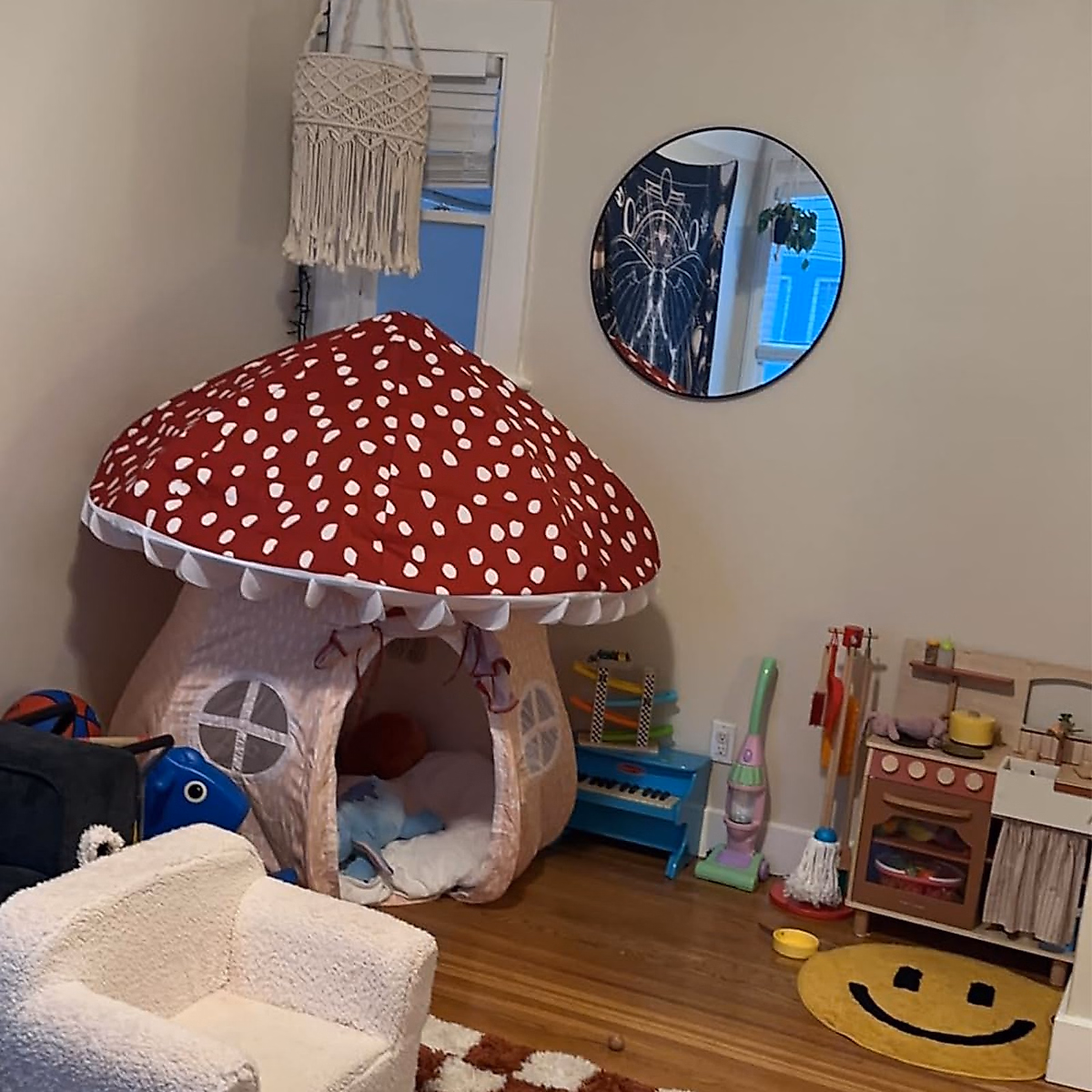 Asweets Mushroom Tent Kids Playhouse Tent – Boys and Girls Play Fort with Exquisite Design for Imaginative Indoor/Outdoor Play Tent