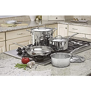 Cuisinart 7-Piece Cookware Set, Chef's Classic Stainless Steel Collection, 77-7P1