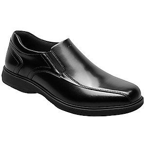 Nunn Bush Men's PRO Bicycle Toe Slip-On with KORE Slip Resistant Comfort Technology Loafer, Black, 9