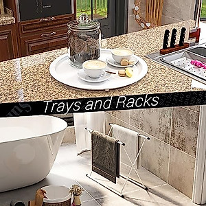 FSTAR Small Round Side End Table, Small Round Nightstand, Portable Folding Metal Accent Table Next to Couches/Sofas, or Against a Wall (Black, 1PCS)