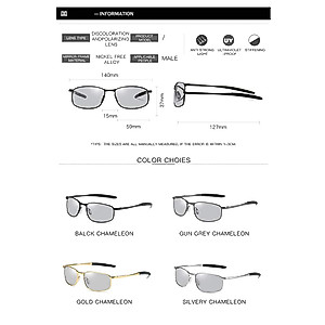 FEISEDY Classic Polarized Photochromic Sunglasses Driving Photosensitive Glasses B2444