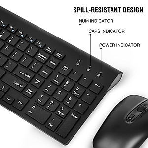 RaceGT Wireless Keyboard Mouse Combo, Energy Saving Silent Ultra - Thin Full Sized Wireless Keyboard Mouse 3 Level DPI Adjustable Mouse for Computer, Laptop and Desktop