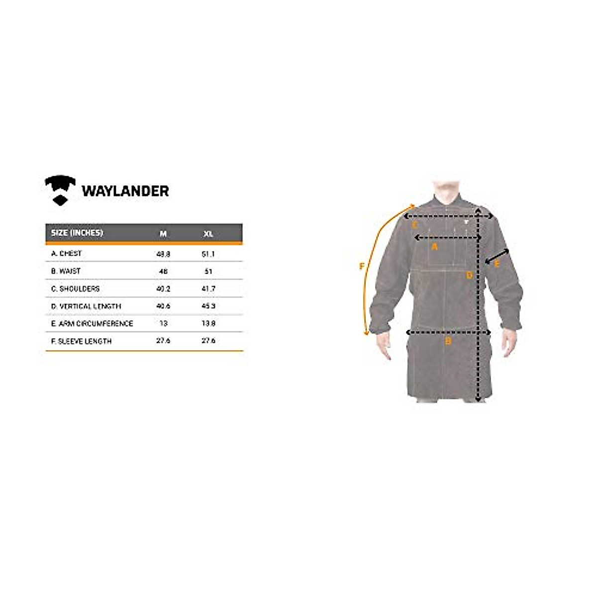 Waylander OTTAR Leather Welding Shop Apron for Men; Long Heavy Duty Work Apron