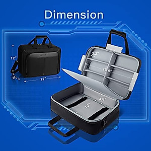 Necoka PS5 Carrying Case, Protective PS5 Case Compatible with Playstation 5 Digital Edition, Large Storage PS5 Travel Bag for Console Controller Disk Games Accessories Christmas Gift, Black