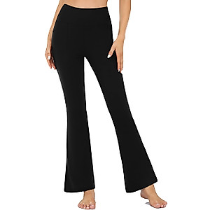 Aoliks Women’s Bootcut Yoga Pants - Flared Leggings for Women High Waisted Workout Lounge Bell Bottom Jazz Dress Pants Black