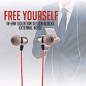 eVogue Premium Noise Cancelling Headphones with Precise Bass - HiFi Stereo Sound Output Wired Earbuds with Microphone - Lightweight Volume Control Compatible in Ear Earphones with 3.5 mm Jack