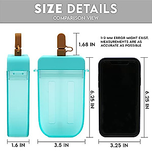 Popsicle Water Bottle with Strap, Dish Washer Safe Clear Juice Drinking Cup, BPA Free Frosted Plastic, Leakproof Creative Design, Suitable for Adults and Kids, 300ML (Blue), QB/T4049-2010