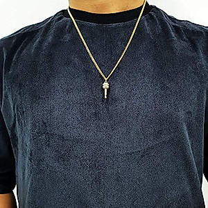 PICKRING Audio Jack Necklace with a Functioning Gold Plated Headphone Adapter for Guitarists/Detachable Gold Tone Real Headphone Adapter Necklace Music Lover Gifts/Silver Gold (Gold)