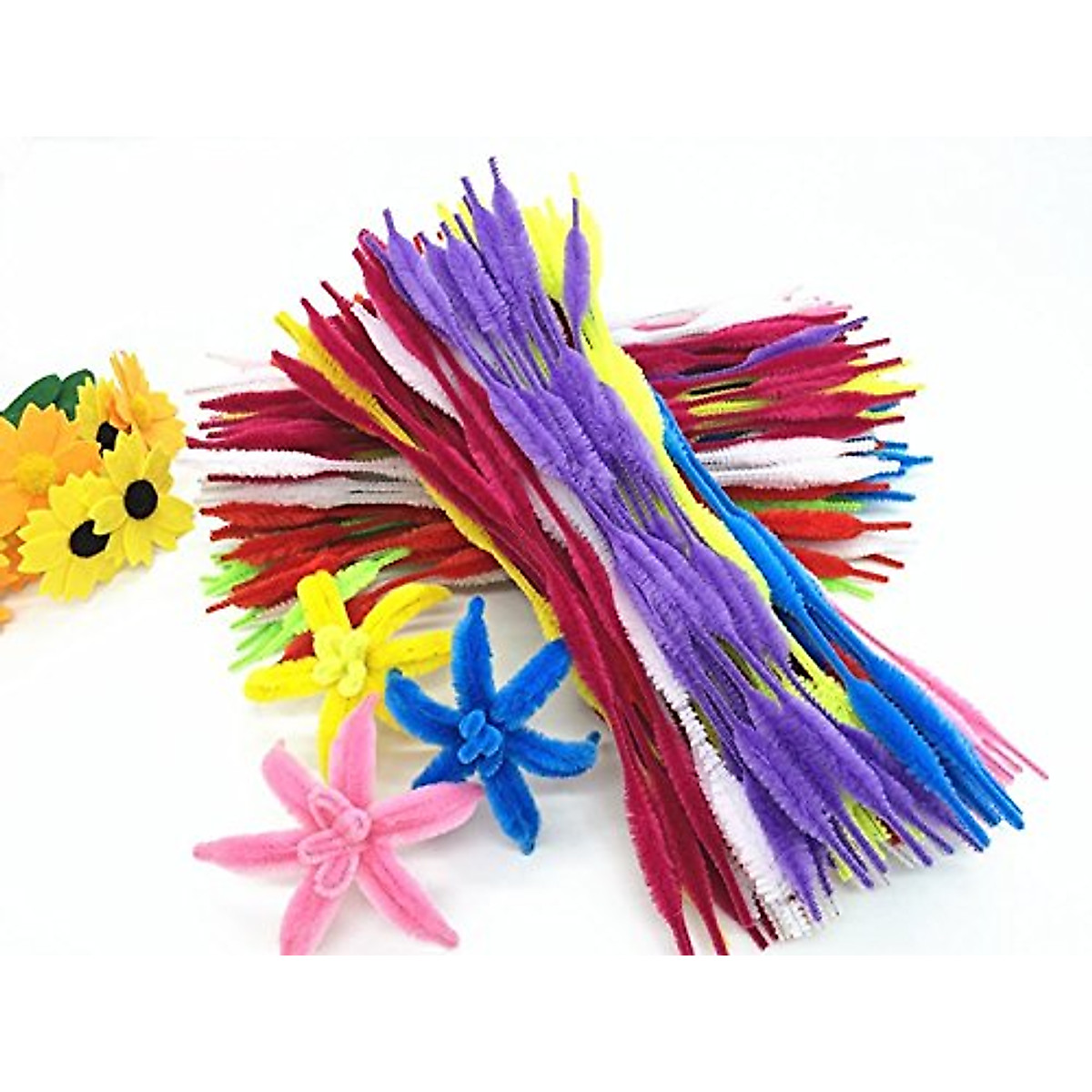 120 Pcs Colored Craft Pipe Cleaners Bump Chenille Stems 12 Colors for Creative Handmade DIY Art Craft,Ornaments,Kids