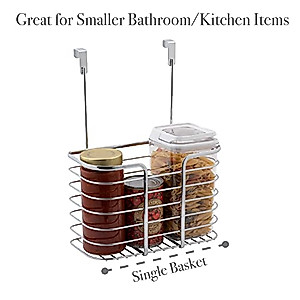 Kitchen Details 1 Tier Over the Cabinet Organizer | Single Basket | Door Hanging Storage | Bathroom | Kitchen | Chrome