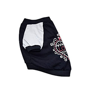 PETMONT Casual T-Shirt for Pets Desing: Love Navy Blue and White Great for Small and Medium Dogs Size Extra Small
