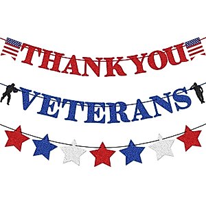 Veterans Day Party Decorations, Thank You Veterans Banner, Thank You to Our Heroes Banner, We Are So Proud Of You Decorations for Veterans Police Military Army Employees, Memorial Day Veterans Day