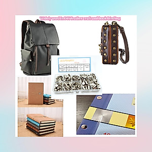 ALLOYMSYY 110 Sets Chicago Screws Leather Rivets Kit， for Binding Screws Trim and Repair Leather Craft Belt, Bag, Shoe, Purse Binding (Silver，M5*4.5.6.8.10.12.)