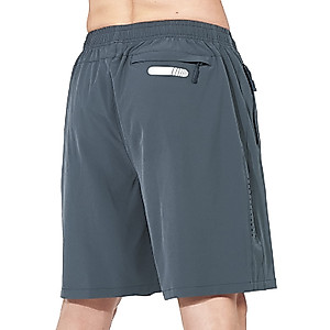 NORTHYARD Men's Athletic Running Shorts Quick Dry Workout Shorts 7"/ 5"/ 9" Lightweight Sports Gym Basketball Shorts Hiking Exercise COOLGREY L