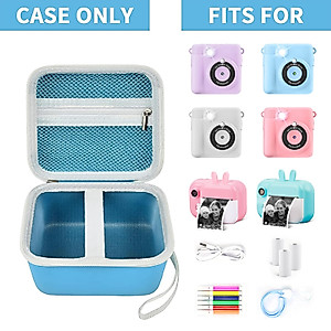 PAIYULE Kid Camera Case Compatible with Instant Camera for Kids Digital Video Cameras Storage Holder Bag for Girls Toddler Camera And Print Paper(Box Only) (Blue)