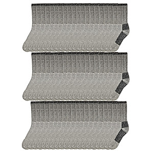 Different Touch 60 Pairs Men Wholesale Bulk Lots Wool Thermal Winter Socks, Warm Cold Resistant (Grey)