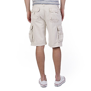 Unionbay Men's Survivor Belted Cargo Short, Stone, 36