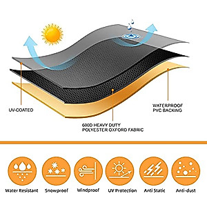 MAVINCHER Stackable Patio Chair Covers, High Back Outdoor Chair Covers, 600D Heavy Duty Waterproof Lawn Outside Barstool Furniture Covers,Fits for 4-6 Stackable Dining Chairs,27"W x 27"D x 49"H,2 Pack