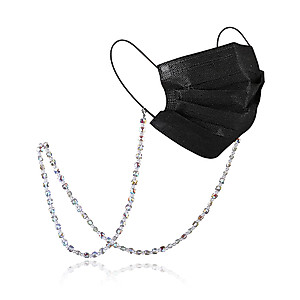 REVEMCN Crystal Beaded Eyeglass Chain Face Mask Holder Chain Necklace Mask Lanyard Glasses Strap for Women Sunglasses Chains (Pink & Purple)