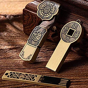 USB 2.0 USB Memory Stick, Chinese Style Thumb Drive, Jump Drive, Pen Drive for PC/laptop/PS4/External Storage Data/Digital Photo/Video Memory (32GB, Silver Ingot)