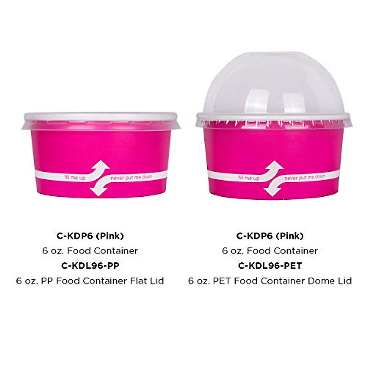Karat [6oz - 1000 ct] Paper Ice Cream Cups for Hot/ Cold Food - Ideal for Ice Cream, Gelato, Yogurt and Snacks - Pink