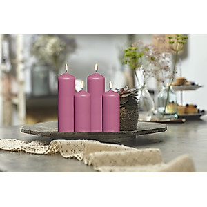 BOLSIUS 10 Pink Pillar Candles - 2.25 x 6 Inches - Premium European Quality - Individually Wrapped - 42 Hours Burn Time - Dripless Smokeless Unscented Dinner, Wedding, Party, & Restaurant Candles