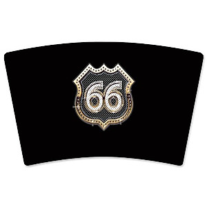 Mugzie Route 66 Bling Travel Mug with Insulated Wetsuit Cover, 16 oz, Gold