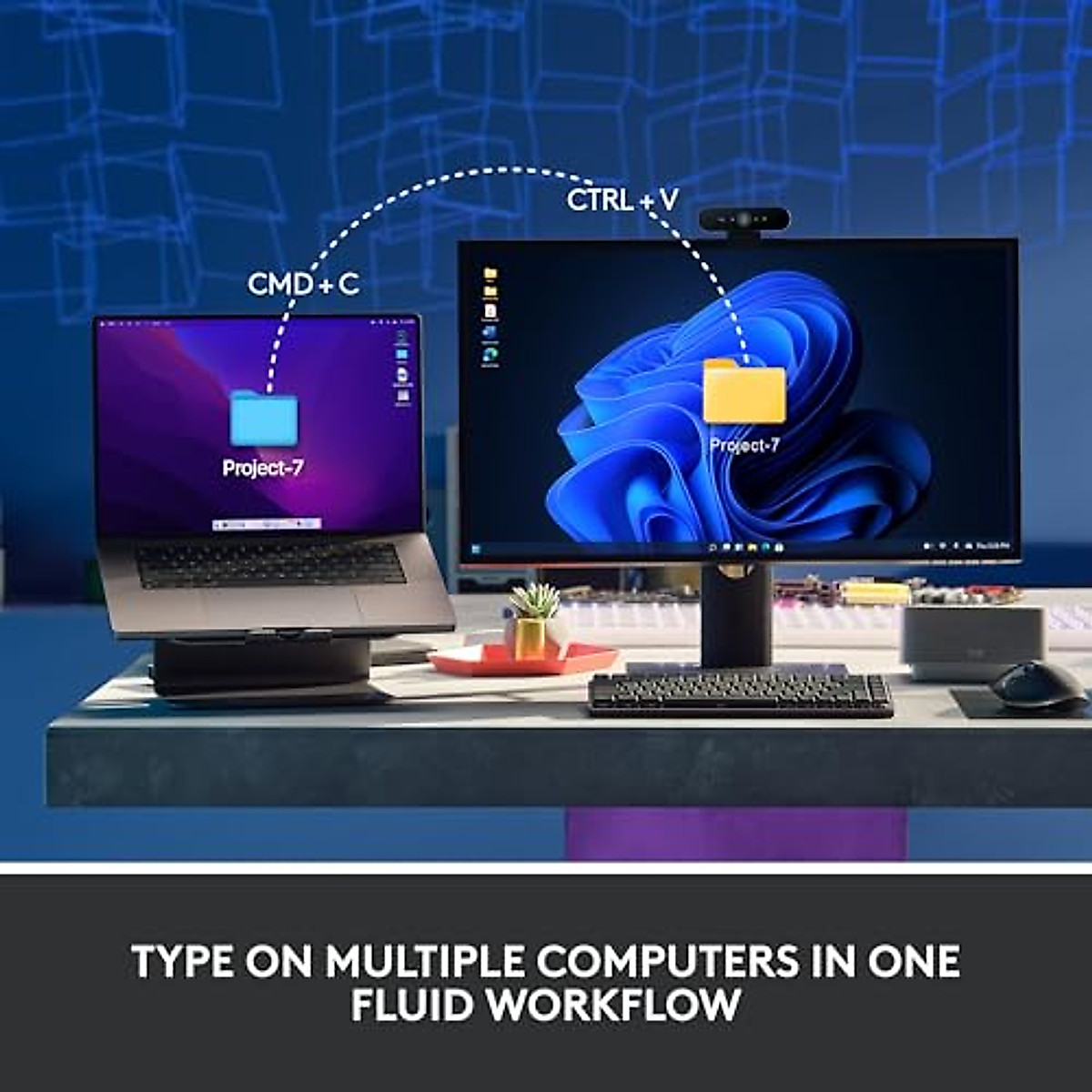 Logitech MX Mechanical Mini Wireless Illuminated Keyboard, Clicky Switches, Backlit, Bluetooth, USB-C, macOS, Windows, Linux, iOS, Android, Metal