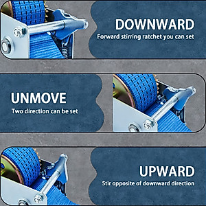 TYT 1200LB Boat Trailer Winch Strap Winch with Blue 26FT Rope, Hand Crank Winch with Hook, High Carbon Steel Dual Ratchet Gear Manual Winch for Towing Pulley Boat Trailer Truck RV Jet Ski Marine Winch