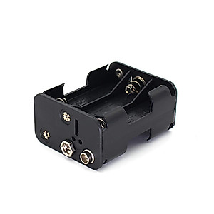 3SET 4 AA 6 X 1.5V (9V) Thicken Battery Holder with I Type Wired Battery Clip Standard Snap Connector Plastic Housing Batteries Wire Case Holder Case