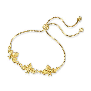 Ross-Simons Italian 18kt Gold Over Sterling Bumblebee Bolo Bracelet