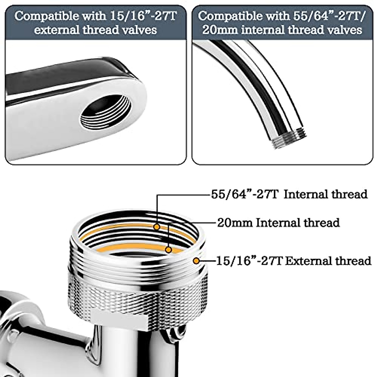Faucet Extender, 1080° Rotating Faucet Extender Aerator, Splash Filter Faucet Aerator, Kitchen Tap Extend, Large-Angle Swivel Faucet Aerator Sink Face Wash Attachment with 2 water outlet modes