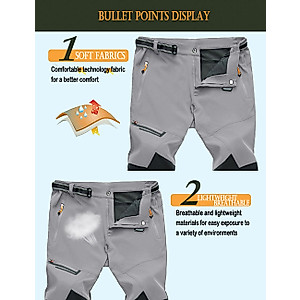 MAGCOMSEN Hiking Pants for Men Waterproof Pants Quick Dry Pants Snow Pants Ski Pants Snowboard Pants Winter Pants Softshell Pants Cycling Pants Mens Work Pants