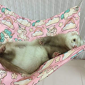 Ferret Cat Hammock Bed for Cage 100% Handmade Pet Canvas Hammocks for Small Animals, Kitten, Guinea Pig, Bunny, Rabbit, Rat Comfortable Hanging Bed, Soft Sleepy Mat Pad for Sleeping and Resting