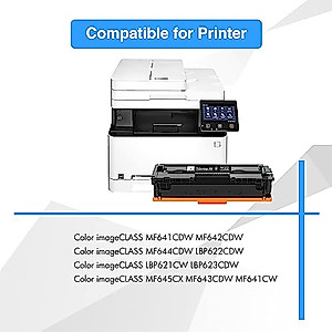 TRUE IMAGE Compatible Toner Cartridge Replacement for Canon 054 MF644Cdw Toner for Canon Color ImageCLASS MF642Cdw MF644Cdw LBP622Cdw MF641Cw MF644 Printer Toner (Black Cyan Magenta Yellow, 5-Pack)