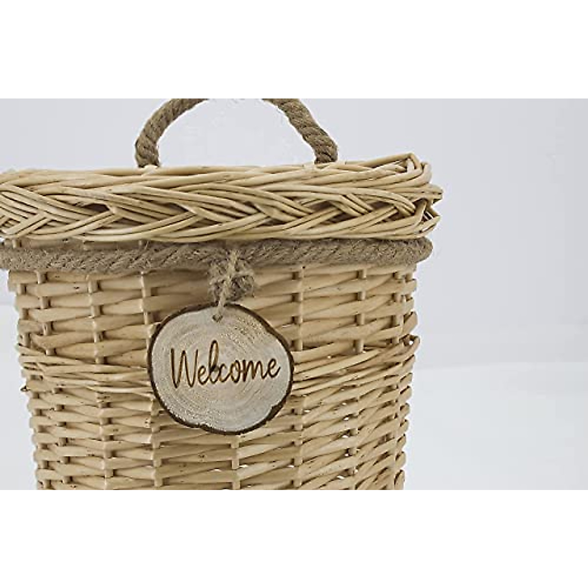 Woven Wicker Hanging Basket Door Hanging Basket Wall Decorations for Home Garden Farmhouse (original)