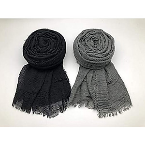MANSHU 3PCS Women Soft Cotton Hemp Scarf Shawl Long Scarf, Scarf and Wrap, Big Head Scarf.