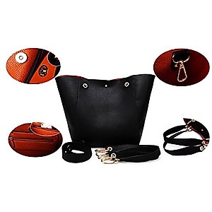 sqlp Black Bucket Work Tote Bags for Women the Tote Bag Leather Purse and handbags ladies Waterproof Shoulder commuter Bag