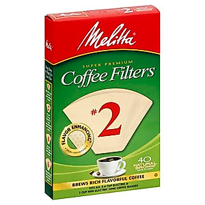 Melitta #2 Cone Coffee Filters, Natural Brown, 40 Count