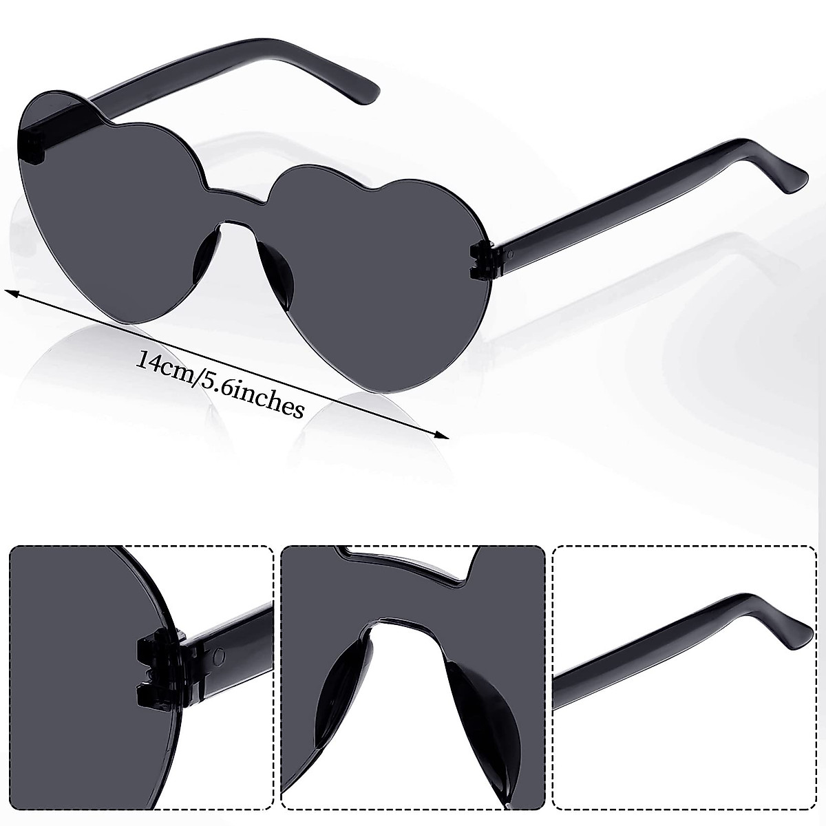 choyaxo Western Cowboy Costume Set Including Cowgirl Hat Heart Shaped Sunglasses and Bandana for Halloween，Black