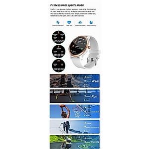 Women Smart Watch Man Heart Rate Blood Pressure,Step Counting，Information Call Reminder Health Monitor，White