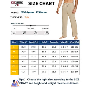 Deyeek Men's Sweatpants Open Bottom Baggy Sweat Pants with Pockets Khaki Sweatpants Men Straight Leg Loose Fit Lounge Pants