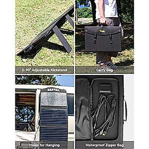 Togo POWER 120W 18V Portable Solar Panel for Jackery/ECOFLOW/BLUETTI/Anker Power Station, IP65 Waterproof Foldable Solar Panel with USB QC3.0 and USB-C for Phones Tablets, Camping, RV, Off Grid
