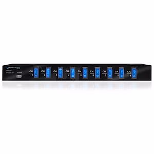Technical Pro Power Supply Strip - 9 Power Outlet with Switches, 5V USB Charging Port, 1800 Watts Max Load Power Conditioner, High Load Power Electric Extension Cord Strip - 4 Ft