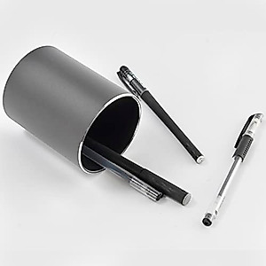 Pen holder, aluminum alloy waterproof pen holder, desktop simple and modern minimalist, multifunctional office supplies for families, kids and schools Grey