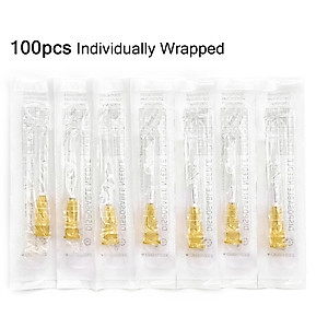 100Pack 25Ga 1.5 inch Needles Luer Lock Lab Dispensing Accessories for Measuring,Refilling Inks