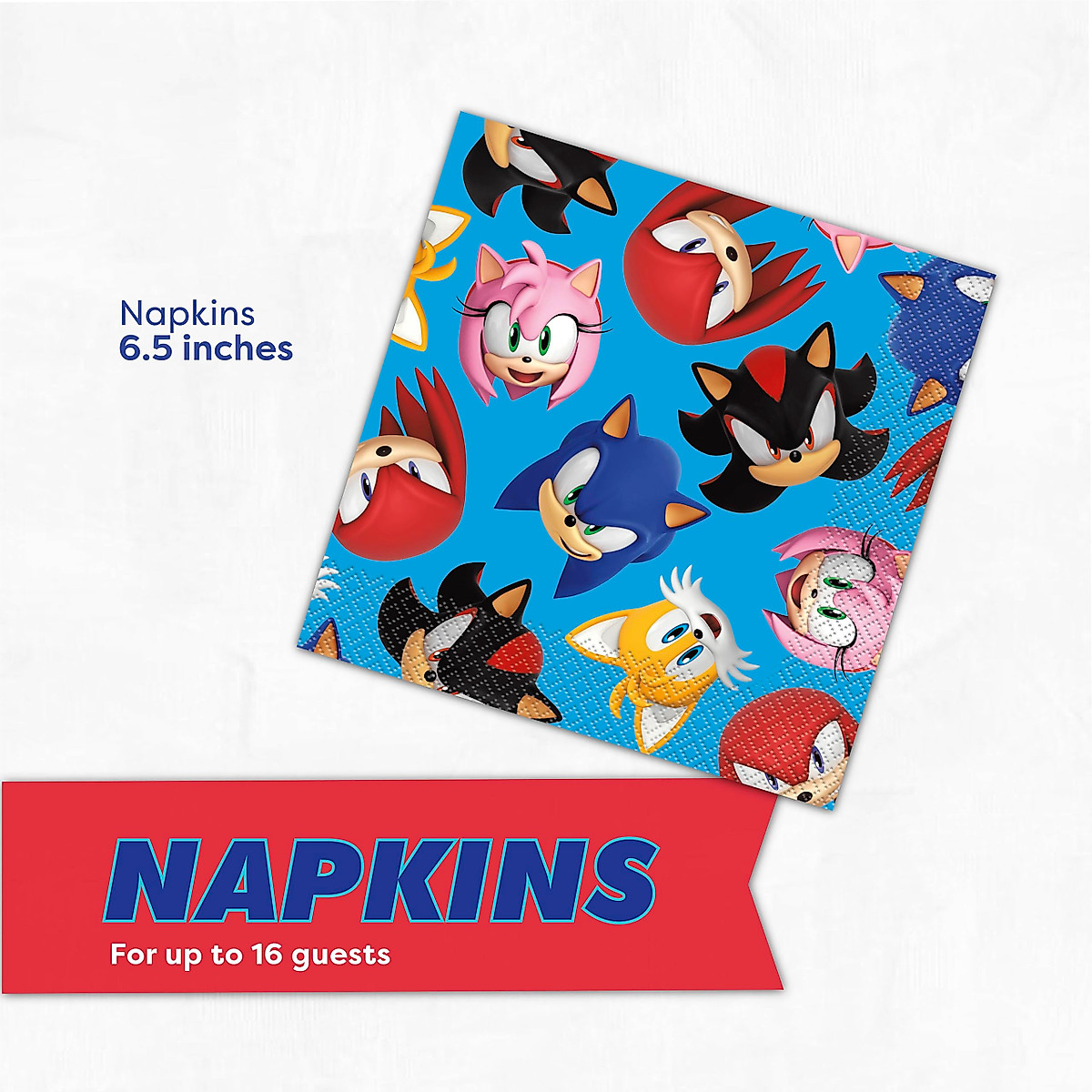Unique Sonic Plates and Napkins for 16 | Sonic Birthday Party Decorations | Sonic Party Decorations | Officially Licensed